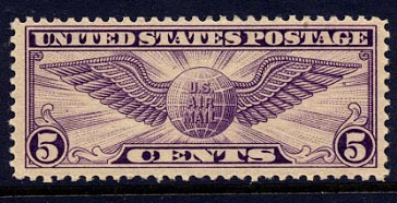 US C12 Five-cent Winged Globe: Allstamp.net